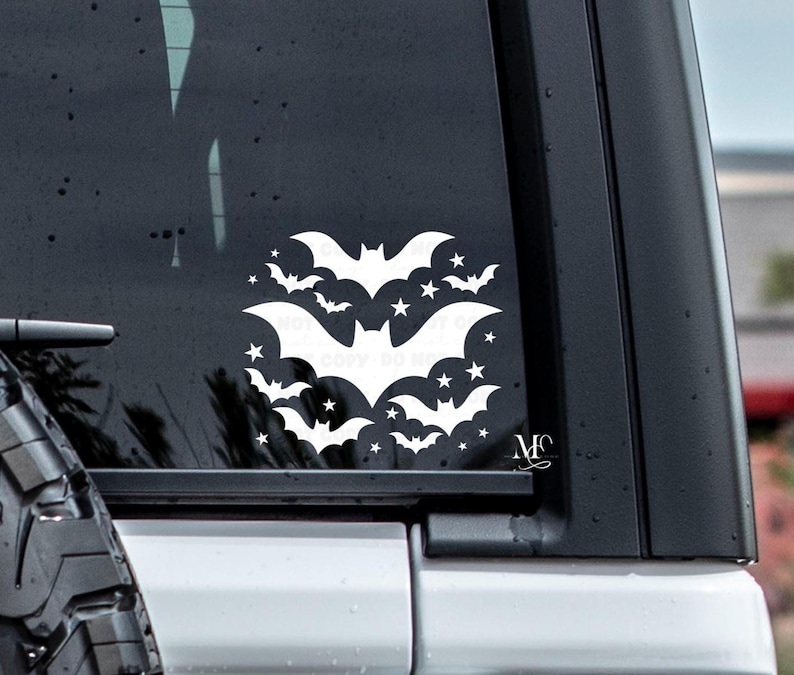 Bats and Stars Vinyl Car Decal, Cute Bats Vinyl Sticker for Window ...