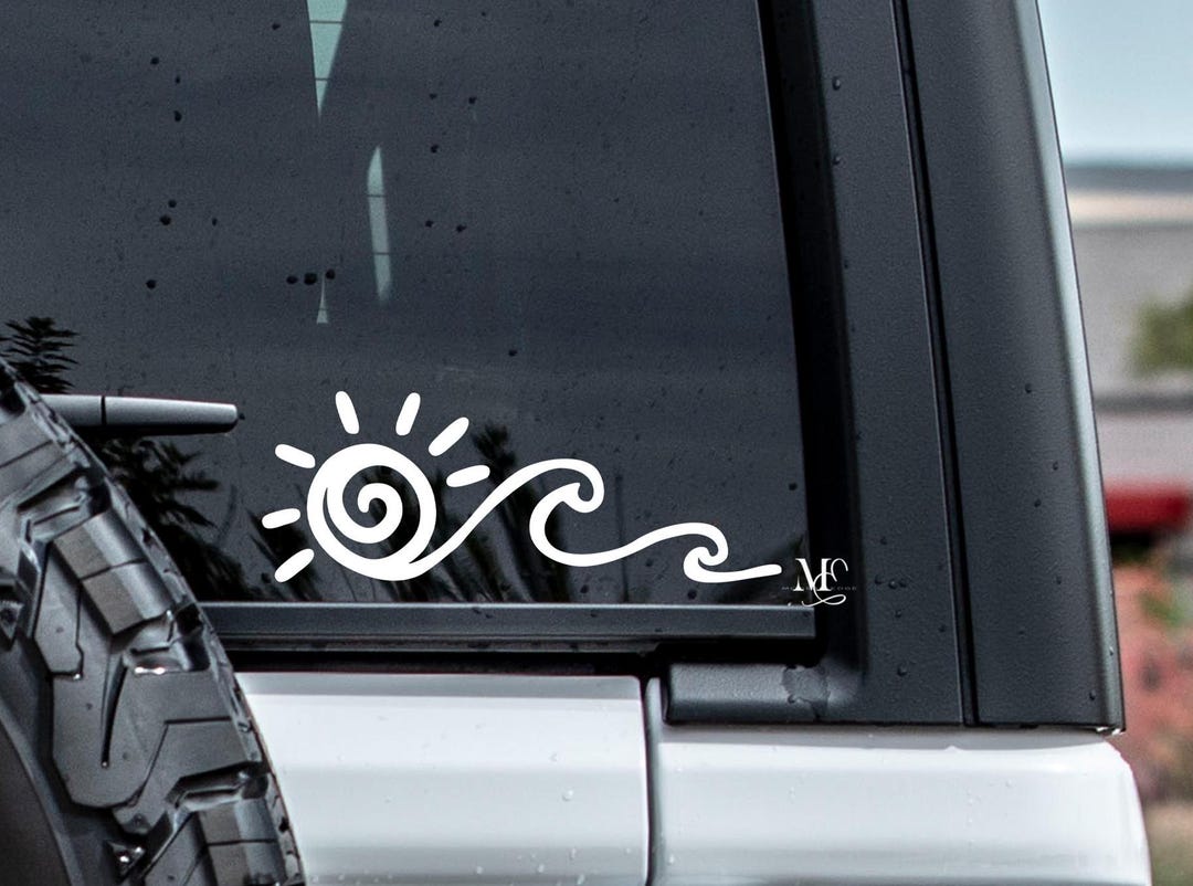 Sun Wave Vinyl Car Decal, Ocean Vinyl Sticker for Window, Trending ...