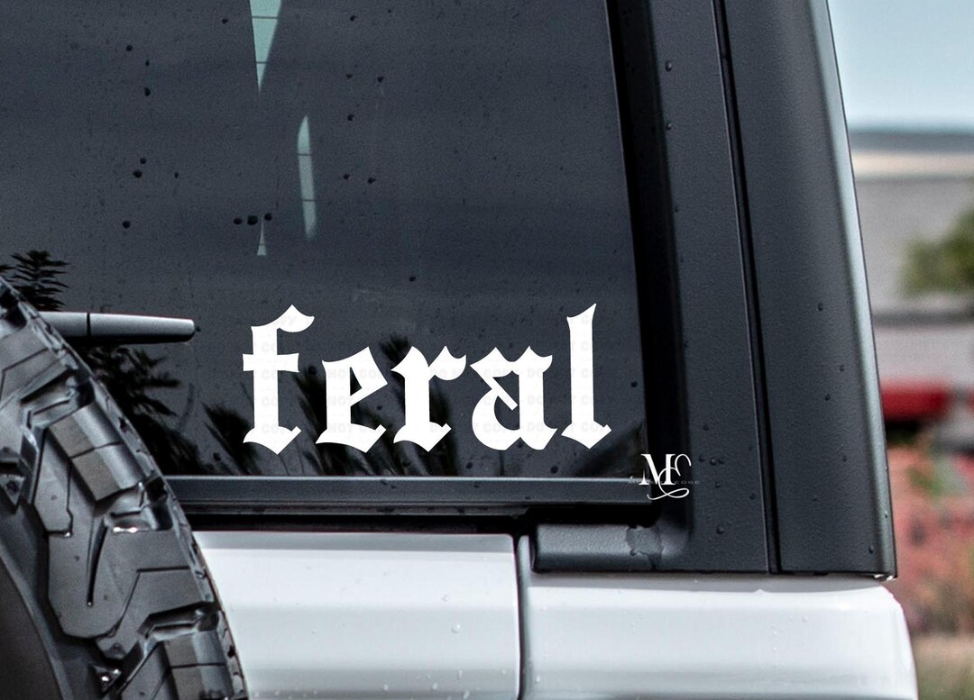 Feral Car Decal, Vinyl Sticker for Window, Trending Vinyl Decal, Cute ...