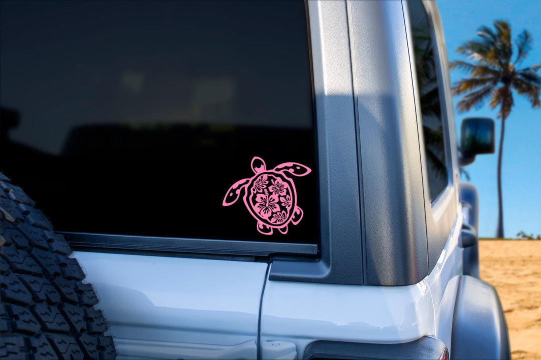 Hawaiian Turtle Car Decal, Car Sticker, Turtle, Vinyl Decal, Car Decal ...