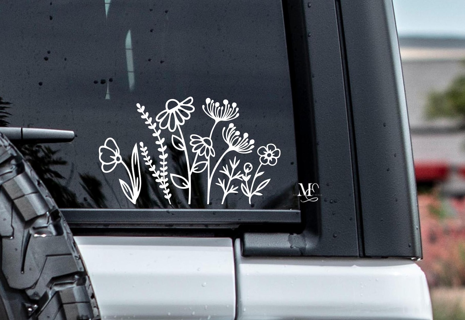 Wildflowers Car Decal, Trendy Car Decal for Women, Cute Car Accessories ...