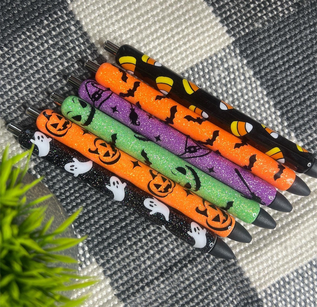 Halloween Pens, Ghost Glitter Pen, Bats Pen, Refillable Custom Pen ...