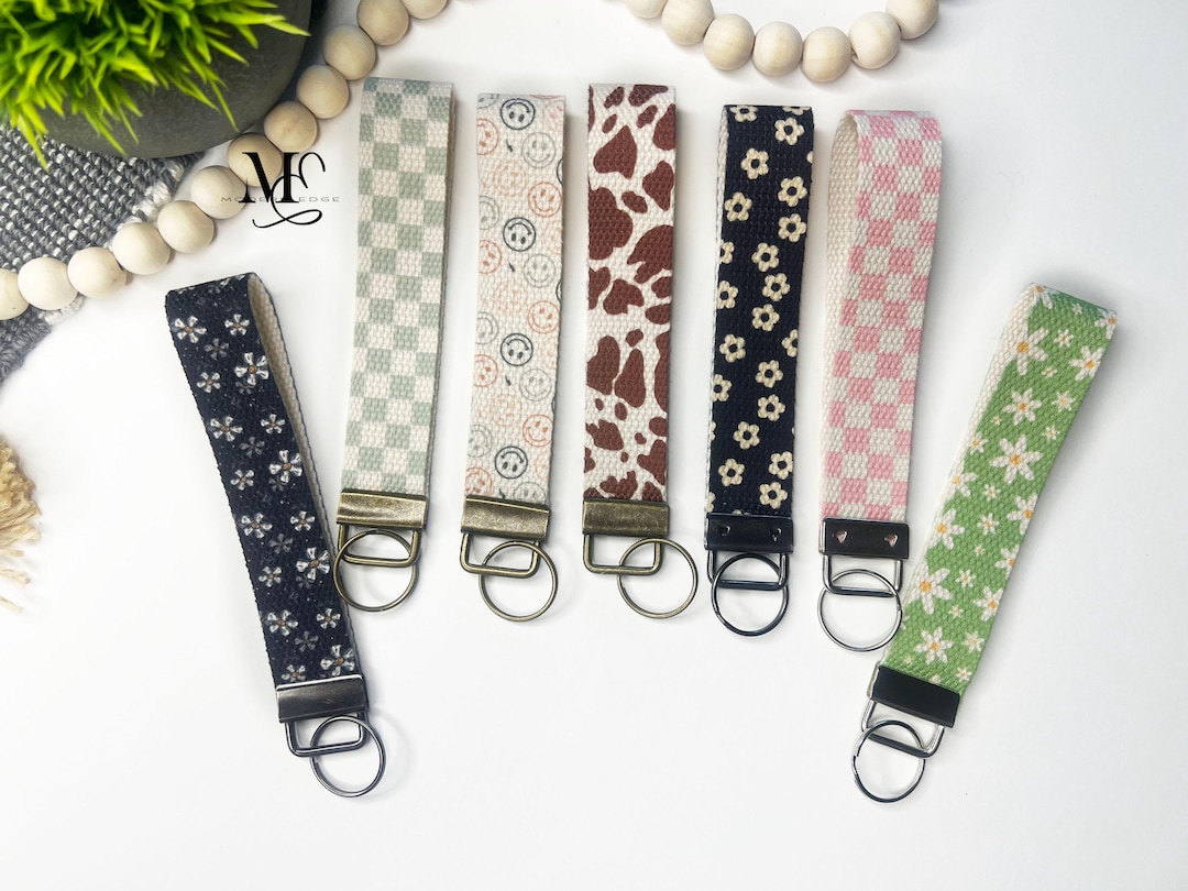 Wristlet Keychain Lanyard, Checker Wristlet Keychain, Retro Keychain ...