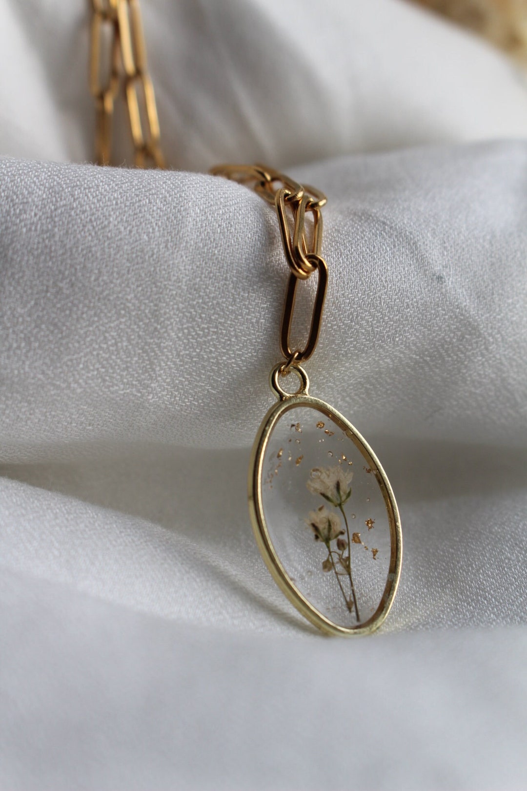 Collier De Vraie Fleur, Collier De Fleurs Sechées Cadeau De Noël Pour ...