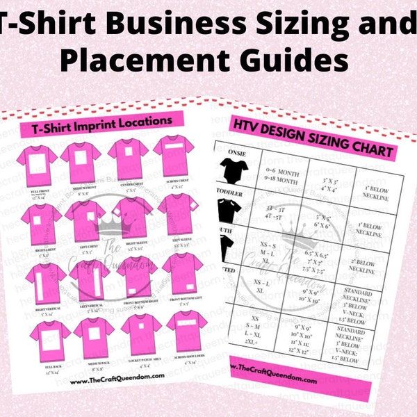 Apparel Printing Imprint Sizing Digital File - Etsy Canada
