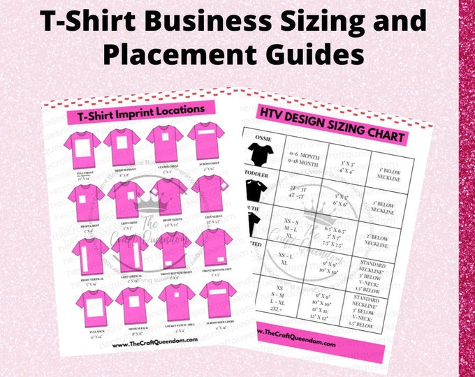 Printable T-shirt Sizing and Placement Chart for Shirt-makers (screen ...