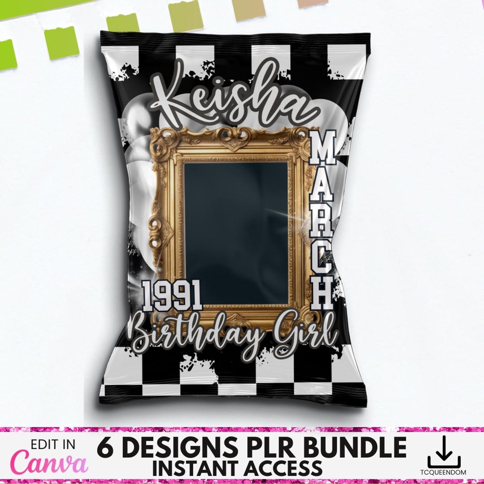 Editable Birthday Chip Bag Template, Birthday Chip Bag Design, Canva ...