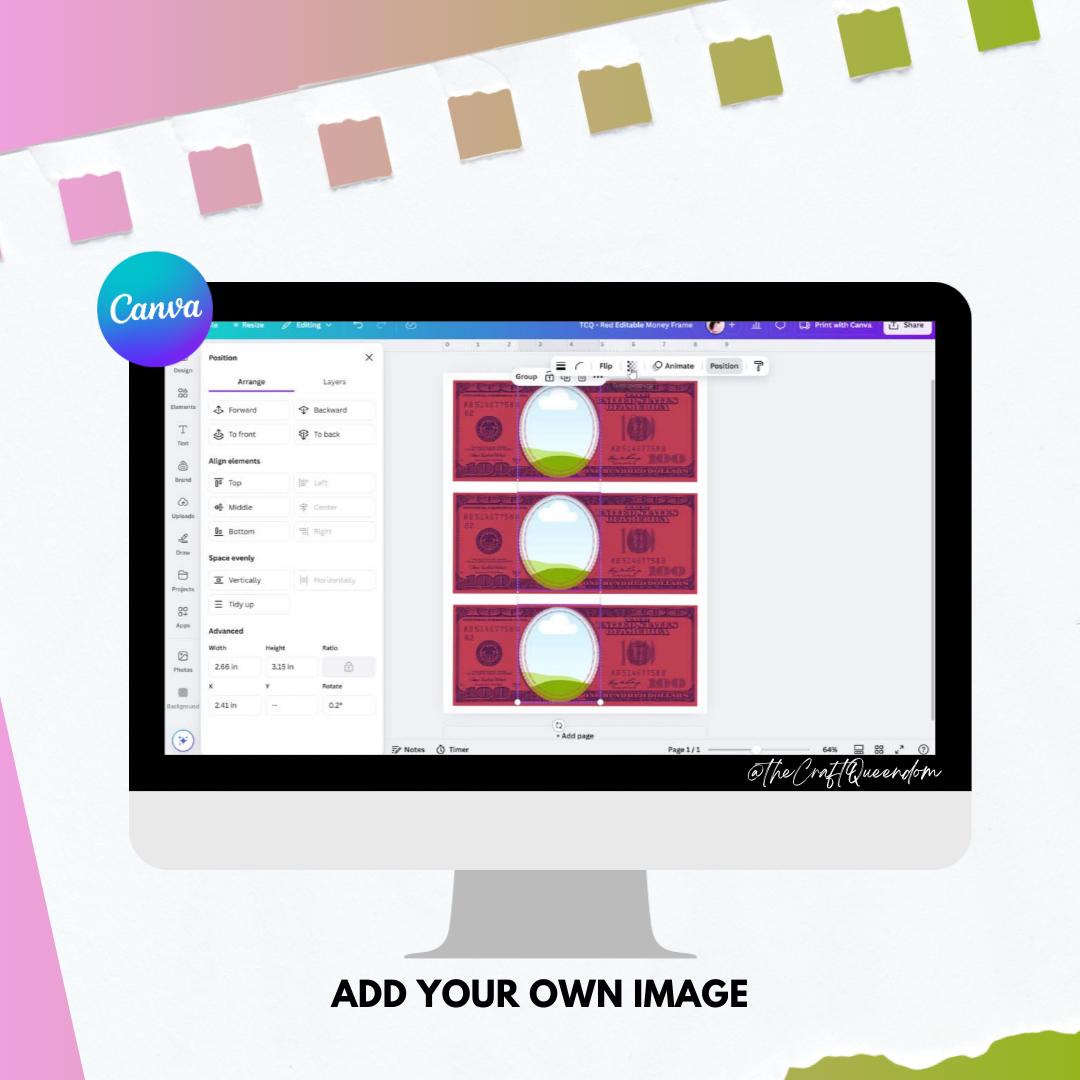 Editable Canva Template, Editable Money, Editable Dollar Bill, Money ...