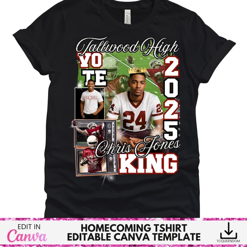 Vote Homecoming King T-shirt Template, Canva Homecoming, Class of 2026 ...
