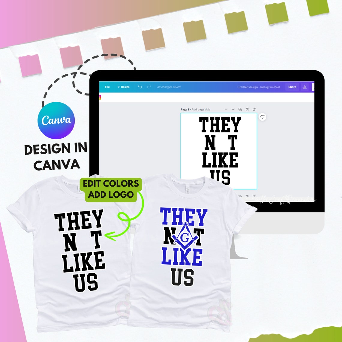 They Not Like Us Editable Canva Template, Canva, Canva Template, They ...
