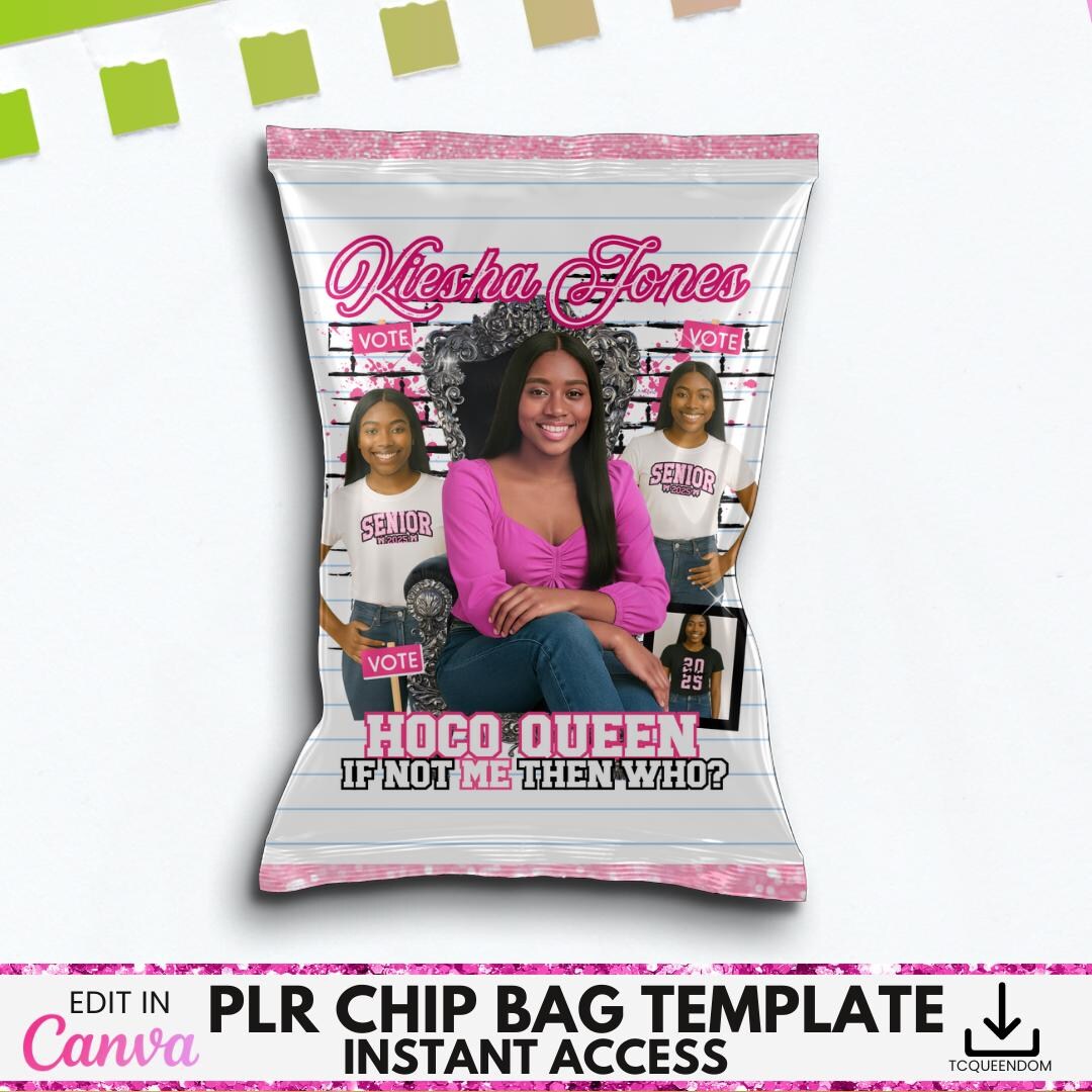 Vote Homecoming Chip Bag Template, Canva Editable Chip Bag, Homecoming ...