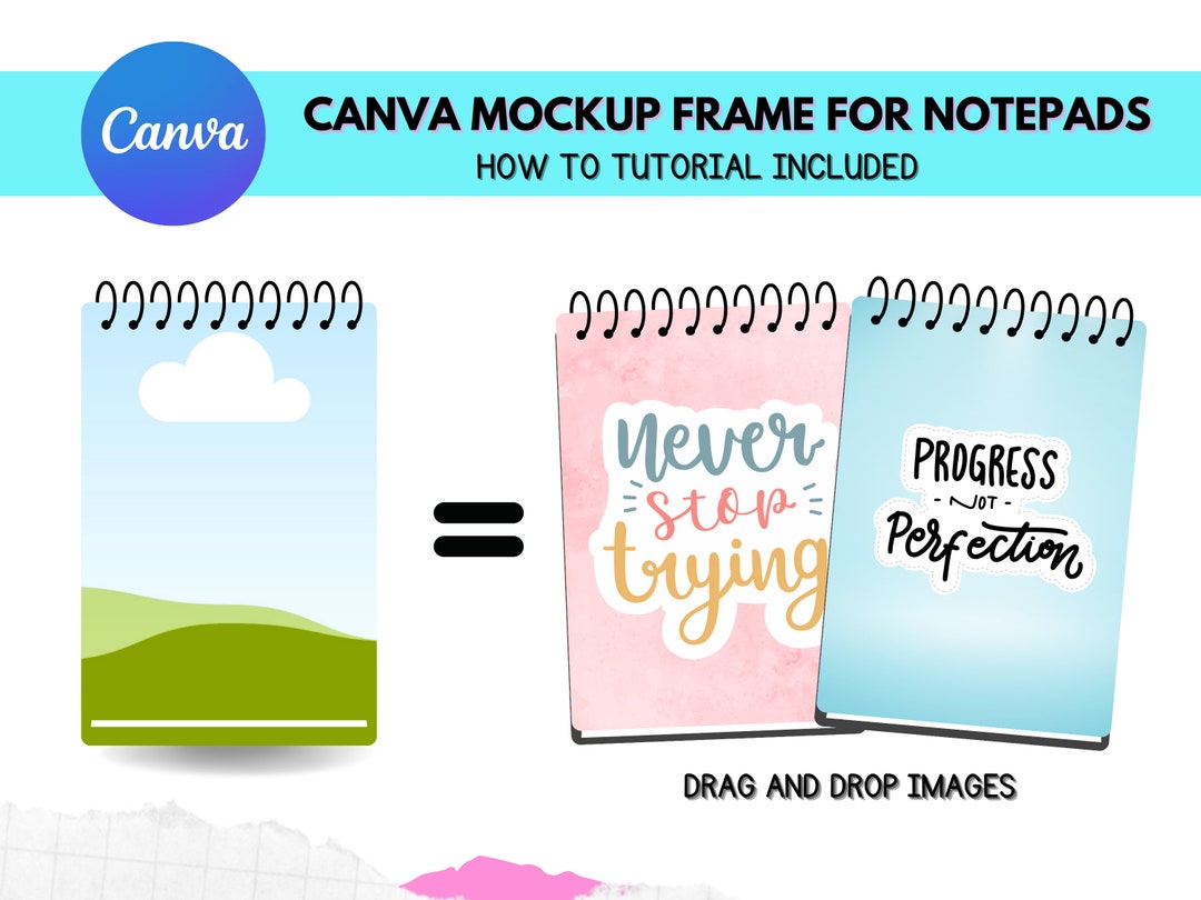 Canva Drag N Drop Notepad Frame Template, Canva Mockup, Editable Canva ...