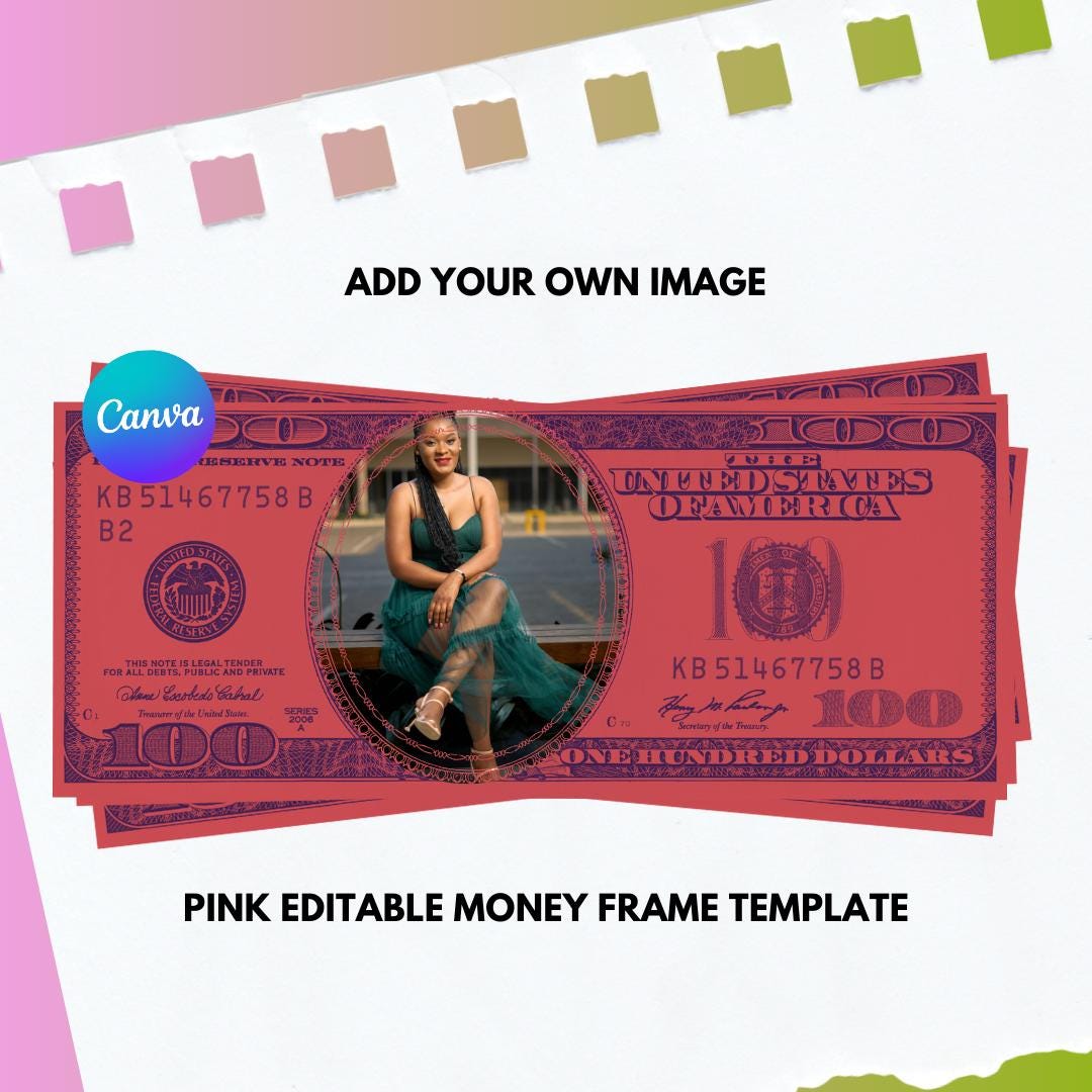 Editable Canva Template, Editable Money, Editable Dollar Bill, Money ...