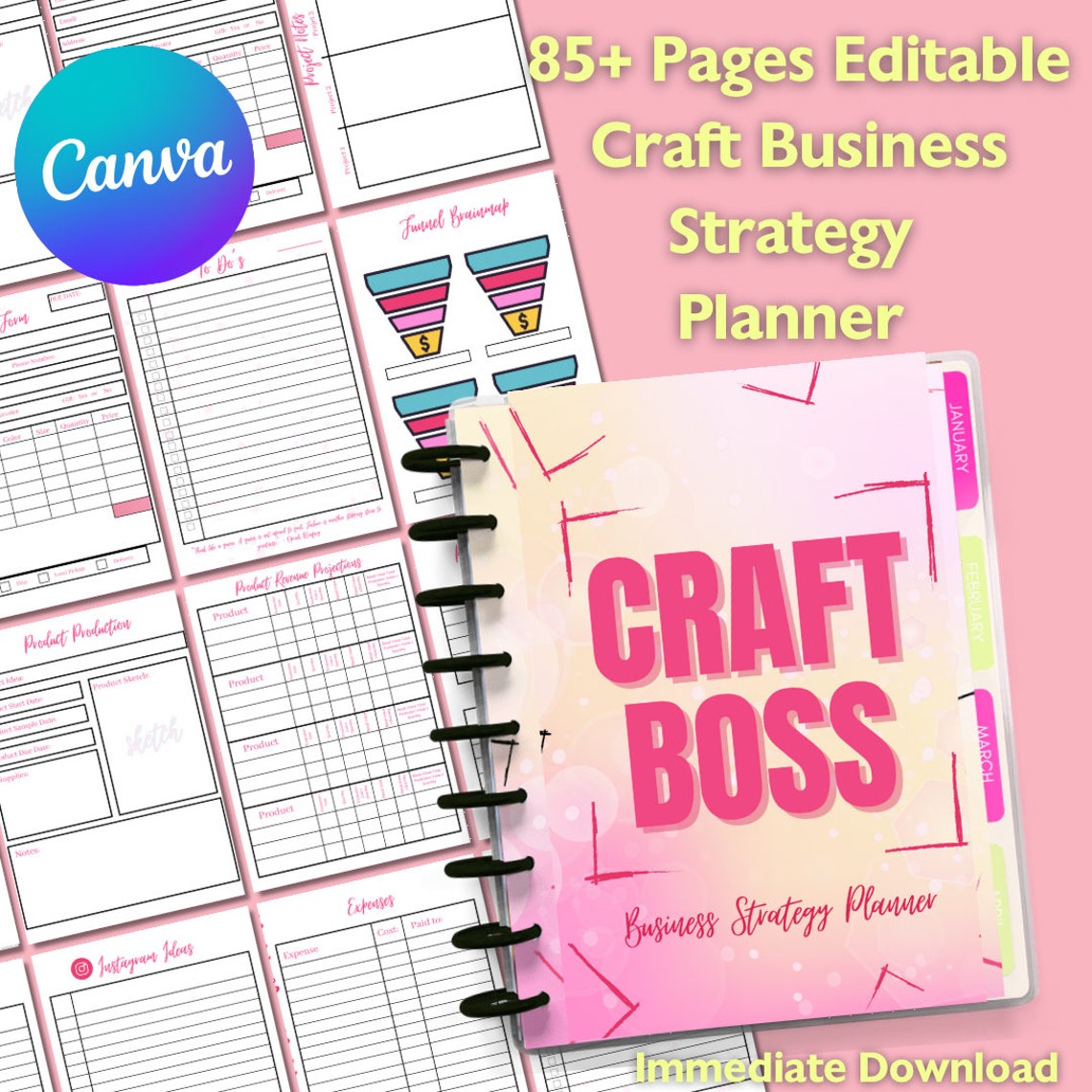 Canva Craft Business Planner Template, Craft Business Strategy Planner ...
