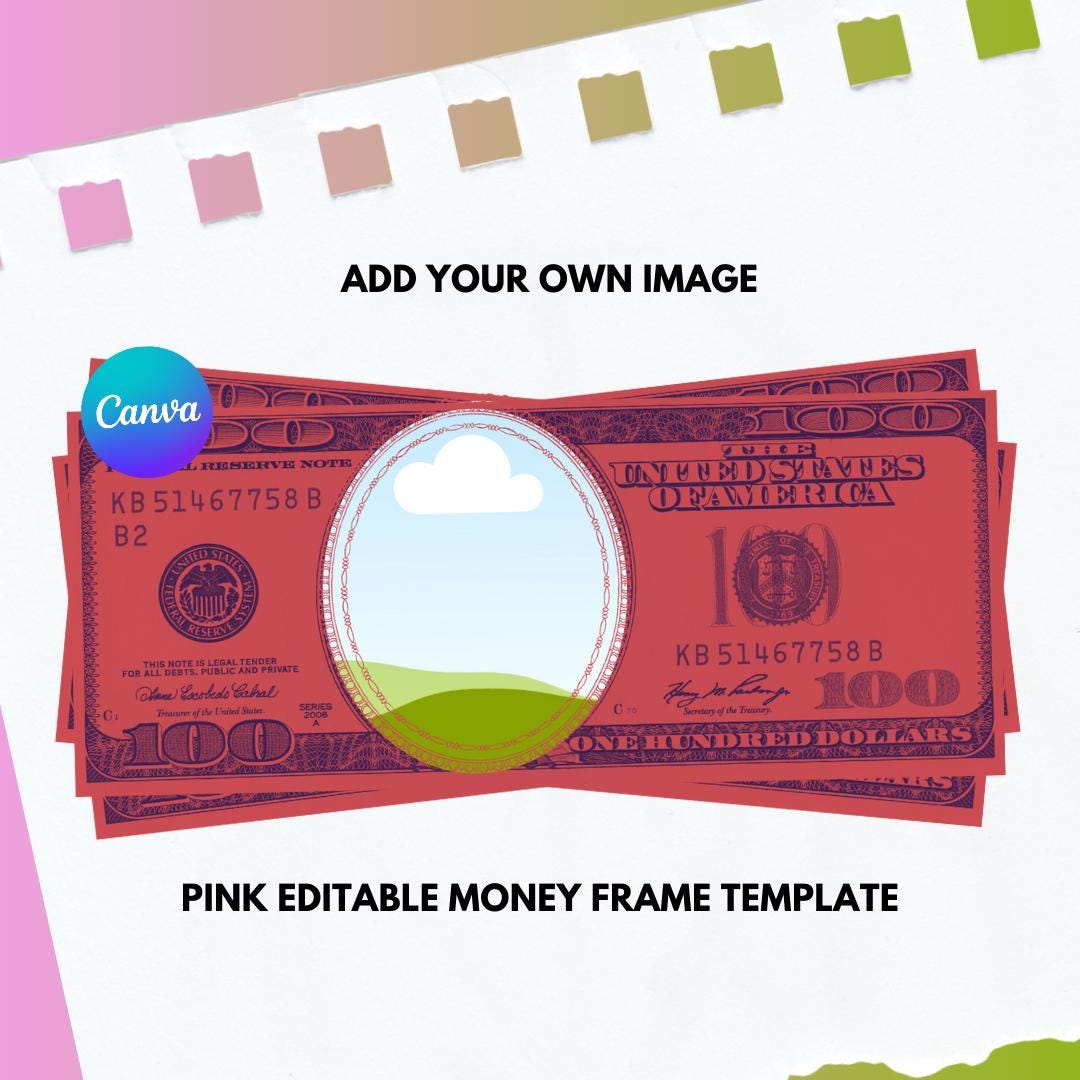 Editable Canva Template, Editable Money, Editable Dollar Bill, Money ...