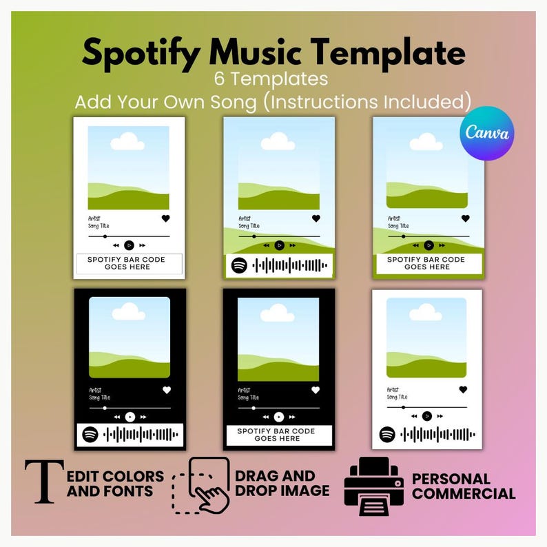 Music Player Template Canva, Canva Frame, Music Player Plaque, Glass ...