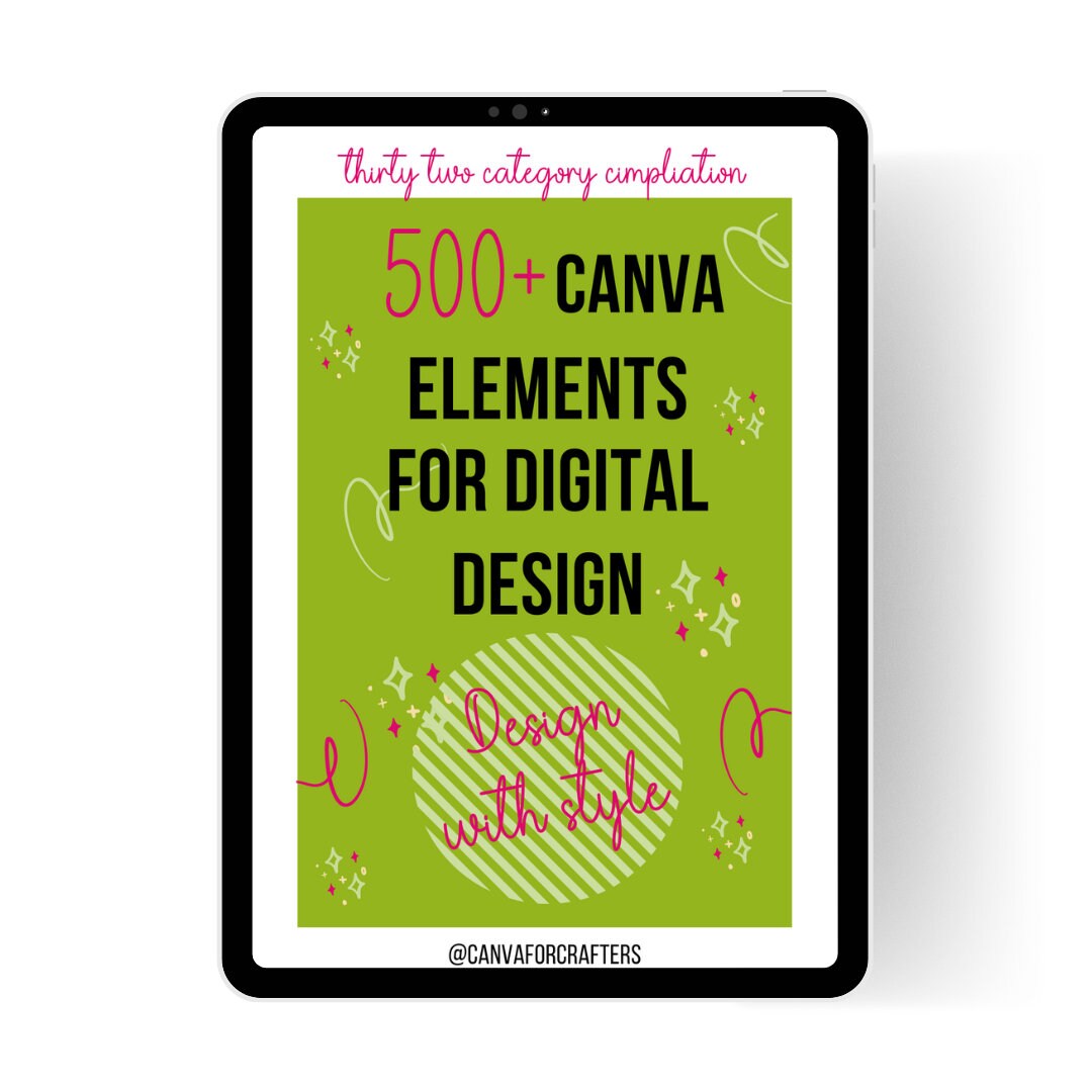 500 Canva Elements E Guide Canva E Book Canva For Beginners Canva Design Graphic Design Etsy 