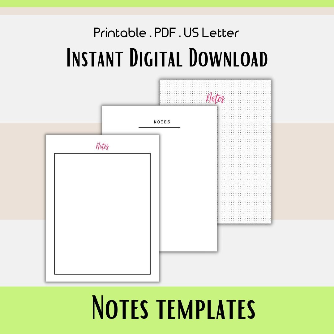 Plantilla de notas imprimible para pequeñas empresas - Etsy España