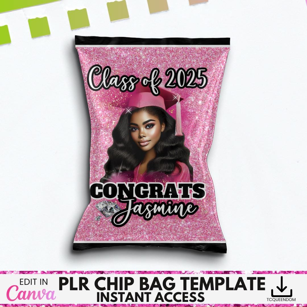 Graduation Chip Bag, Canva Party Favor, Party Favor, Senior Chip Bag ...