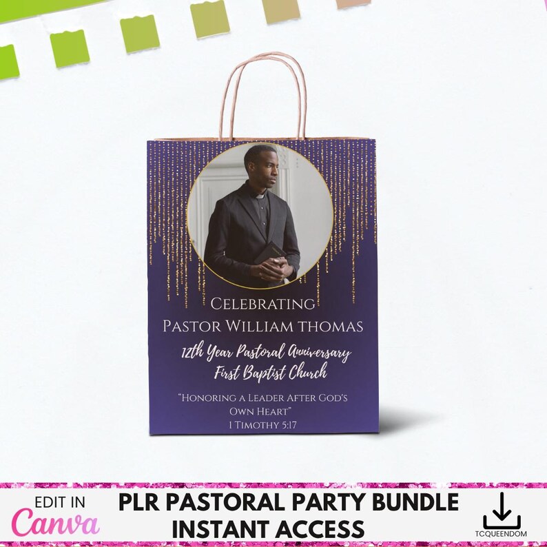 Pastoral Anniversary Party Favor Bundle. Pastor, Canva Party Bundle ...