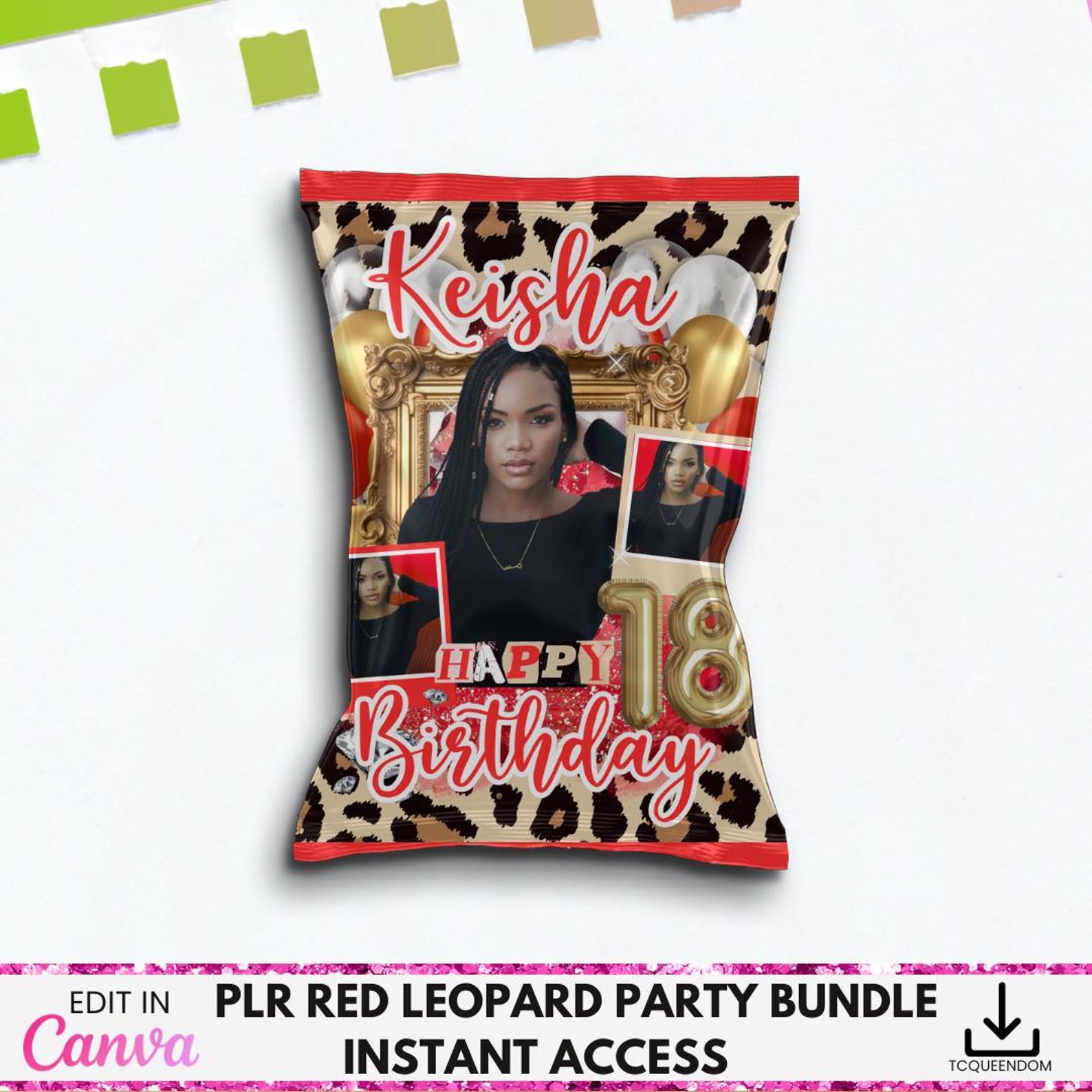 Birthday Chip Bag, Canva Party Favor, Party Favor, Birthday Chip Bag ...