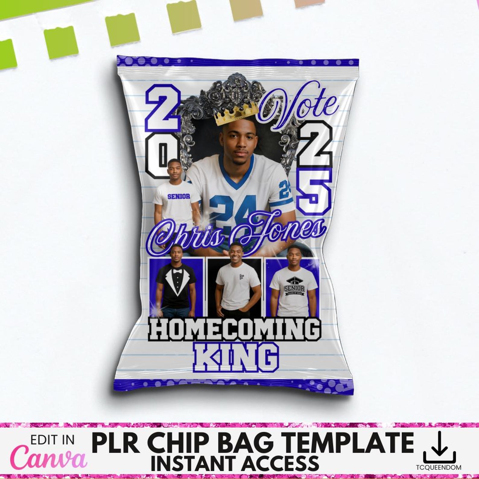 Vote Homecoming Chip Bag Template, Canva Editable Chip Bag, Homecoming ...