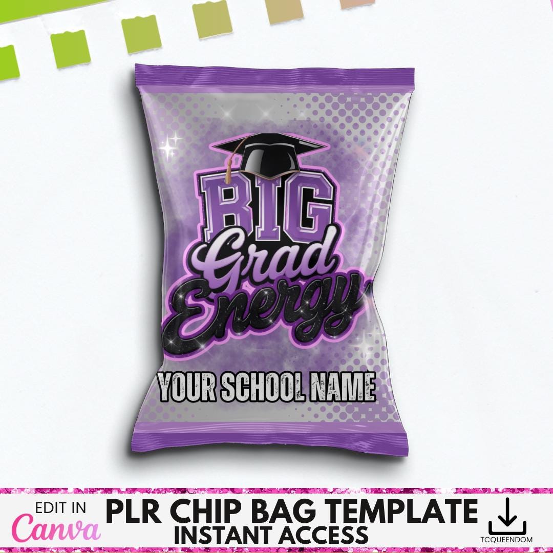 Graduation Chip Bag, Canva Party Favor, Party Favor, Senior Chip Bag ...