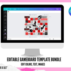 Canva Game Night Bundle, Valentines Day Gameboard, Editable, Canva ...