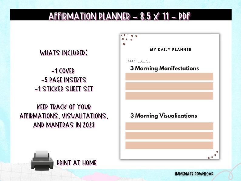 Printable 2023 Affirmation Planner, African American, Schedule, Weekly ...