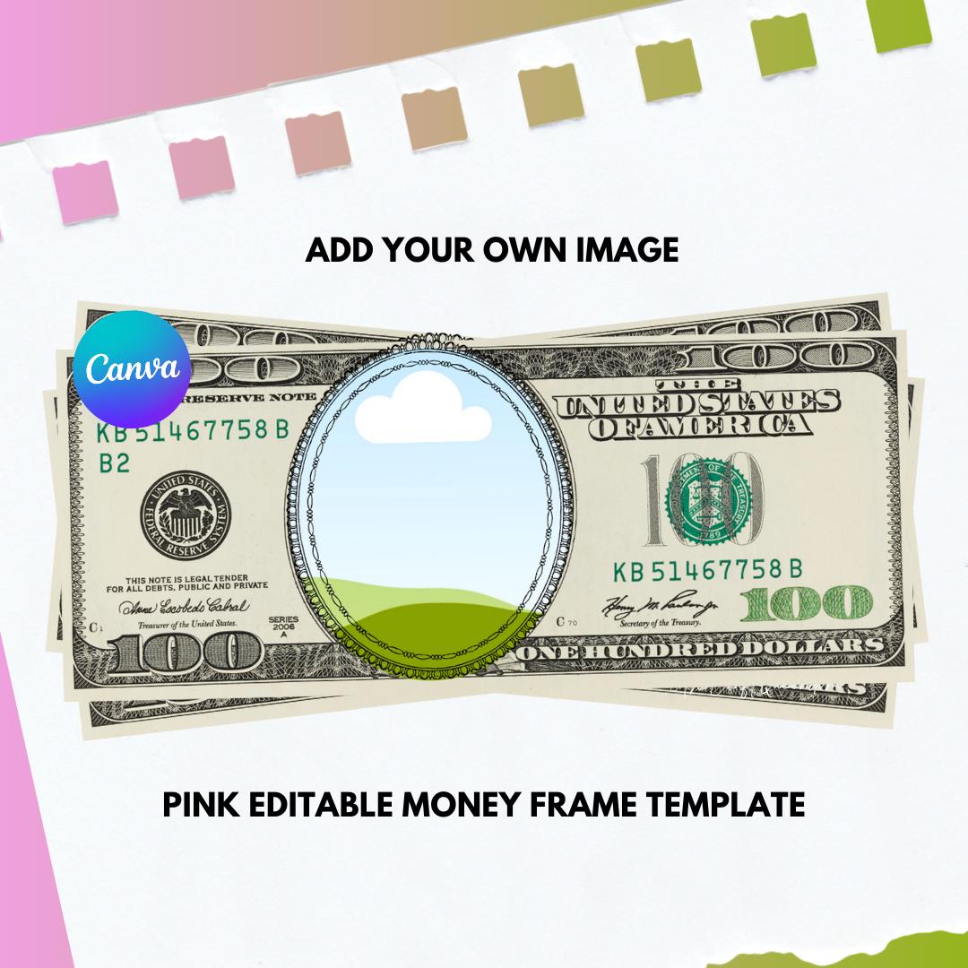 Plantilla de billete de 100 dólares personalizada, dinero editable, plantilla de Canva editable ...