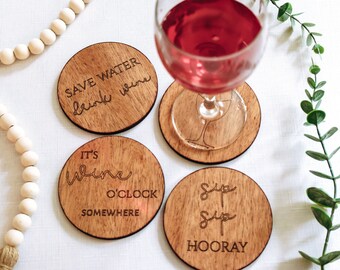 Wine Theme Coasters | Etsy