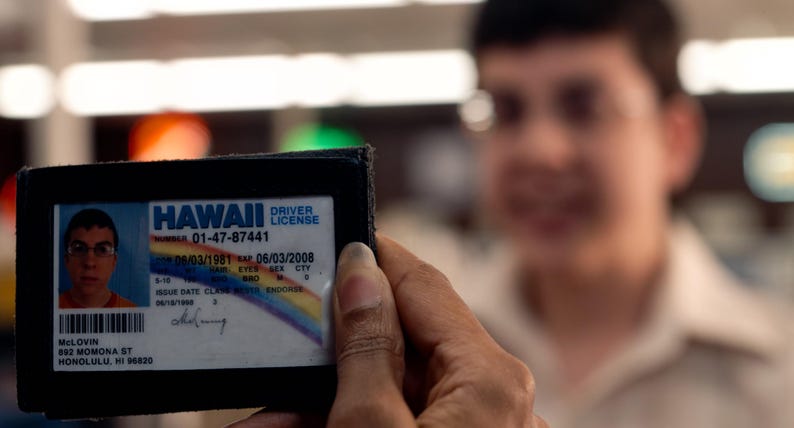 SUPERBAD - Mclovin Hawaii Prop Replica Fake ID Card From Movie - Most ...