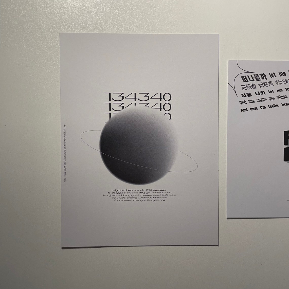BTS Lyrics Posters Graphic Prints Wall Decor - Etsy