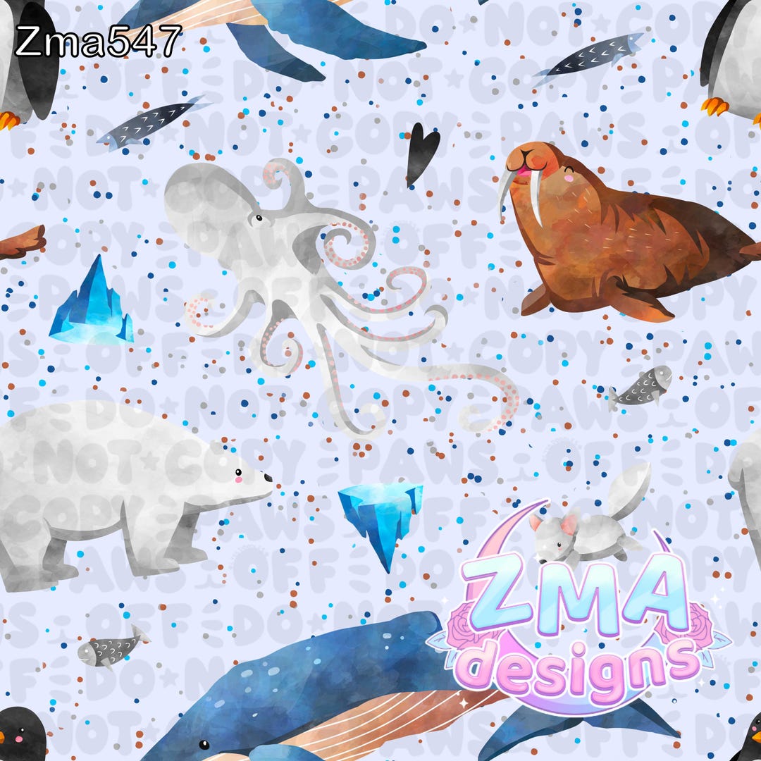 ZMA547 Winter Animals Specs Seamless File Repeating Pattern Digital ...