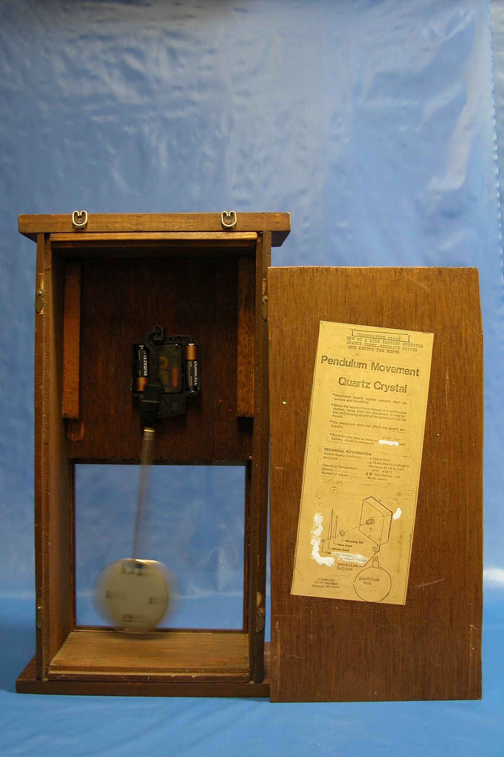 Vintage Battery Operated Wooden hand Made Pendulum Wall Clock - Etsy