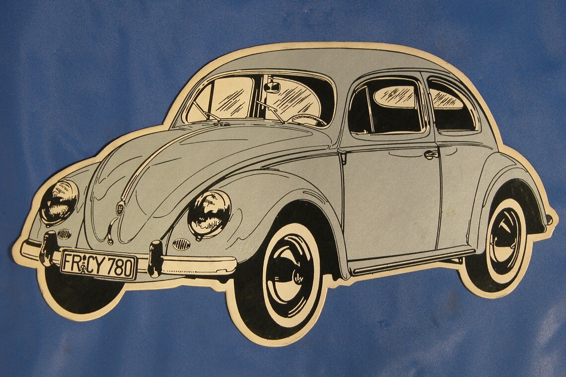VW Vintage Die Cut 1950's Volkswagen Bug Oval Window Post - Etsy