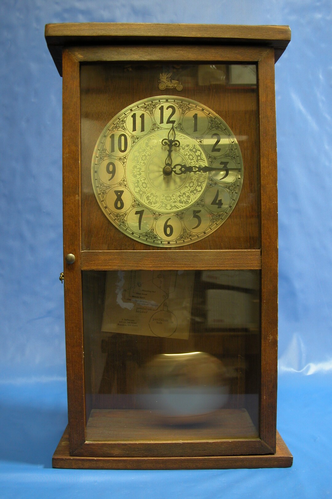 Vintage Battery Operated Wooden hand Made Pendulum Wall Clock - Etsy