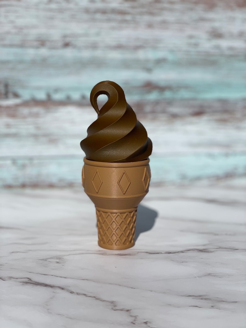 3D Printed Ice Cream Cone, Secret Container, Photo Prop, Desk and Room ...