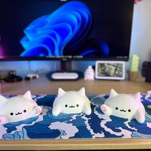 Japanese Bongo Blob Cat 3D Printed With Hidden Cavity Desk Shelf Decor ...