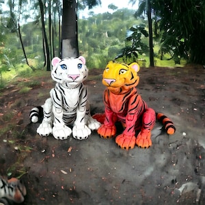 Articulated Tiger 3D Printed Fidget Toy Desk Decor, Pet Tiger Toy ...