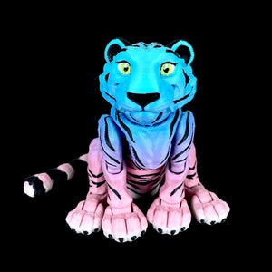 Articulated Tiger 3D Printed Fidget Toy Desk Decor, Pet Tiger Toy ...