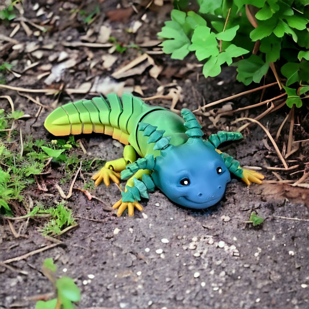 Cute Adult or Baby Smiling Axolotl With Moving Head Gills 3D Fidget ...