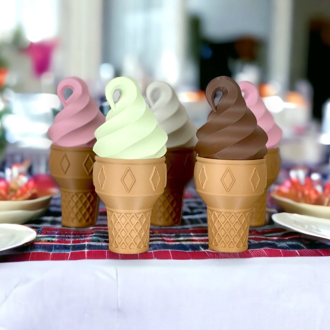 3D Printed Ice Cream Cone Kids Party Decor With Hidden Container Party ...