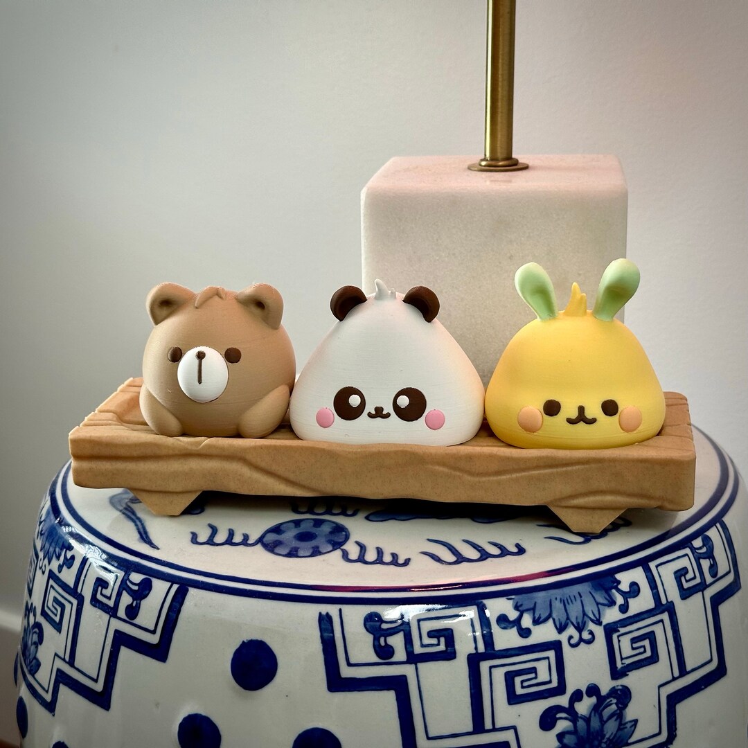 Cute Kawaii Animal Bao's on a Wooden Block, Available Individual or as ...
