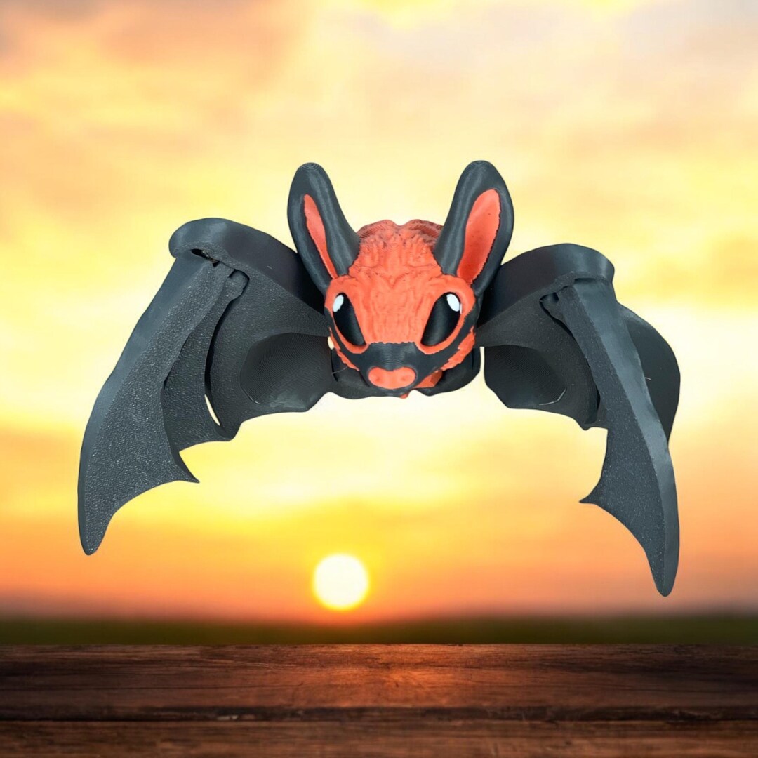 Tiny Articulated Bats Fidget Toy Halloween Themed Decor 7" Stress Toy ...