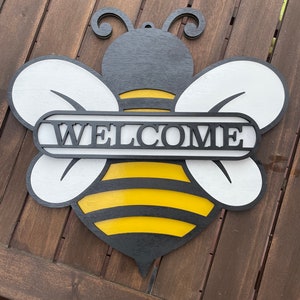 Bumble Bee Sign Door Hanger, Welcome Sign, Bee Decor, Gift Idea - Etsy