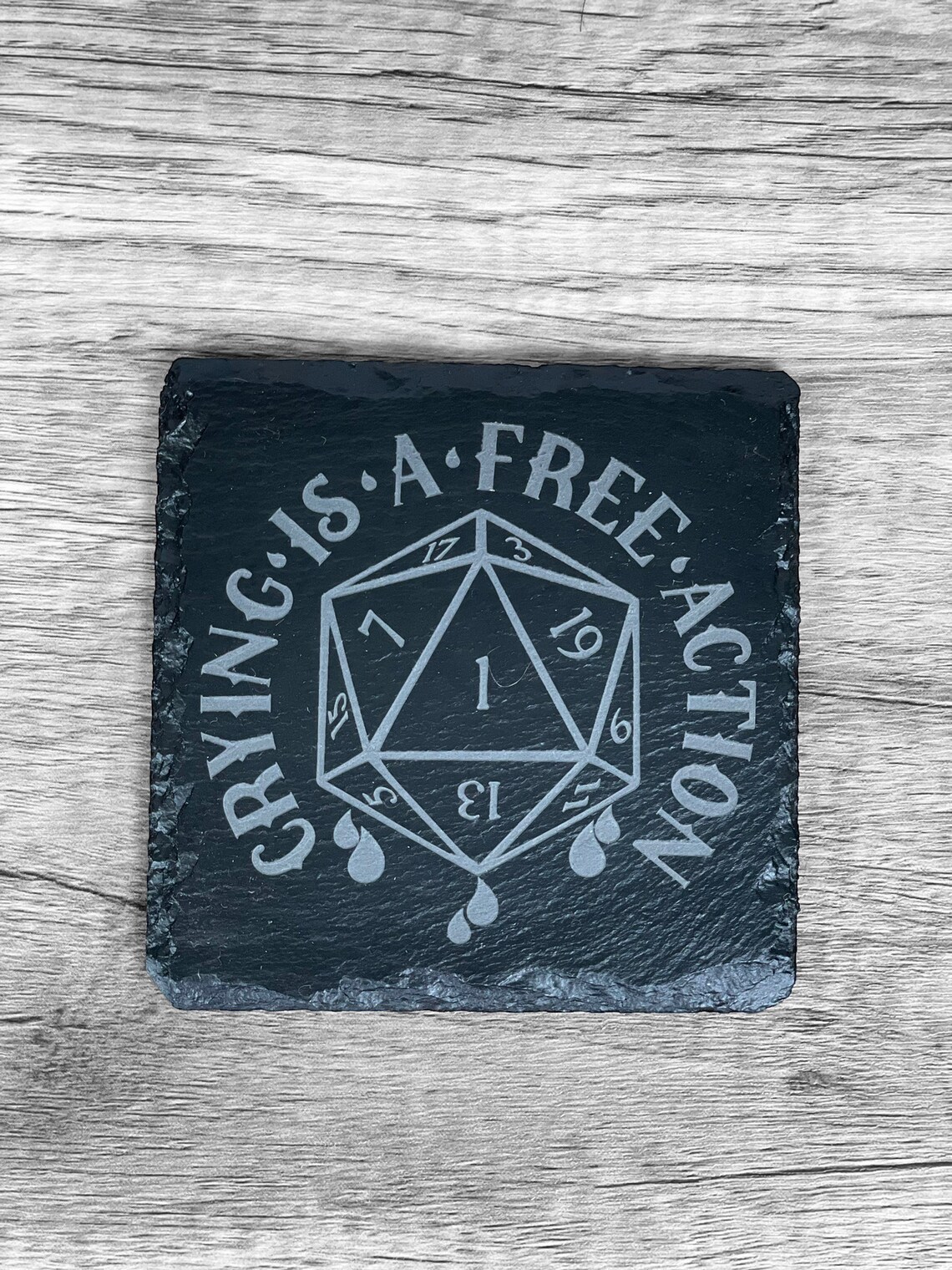 Engraved Dnd Slate Coaster Quips Tabletop RPG Dnd Decor - Etsy