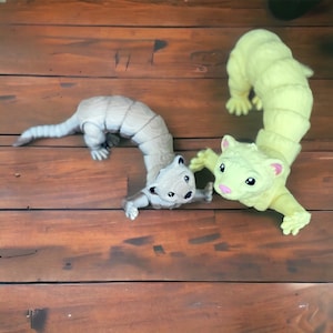 Lifesize Cute Ferret Fidget Toy, Posable 3D Printed Pet Ferret ...