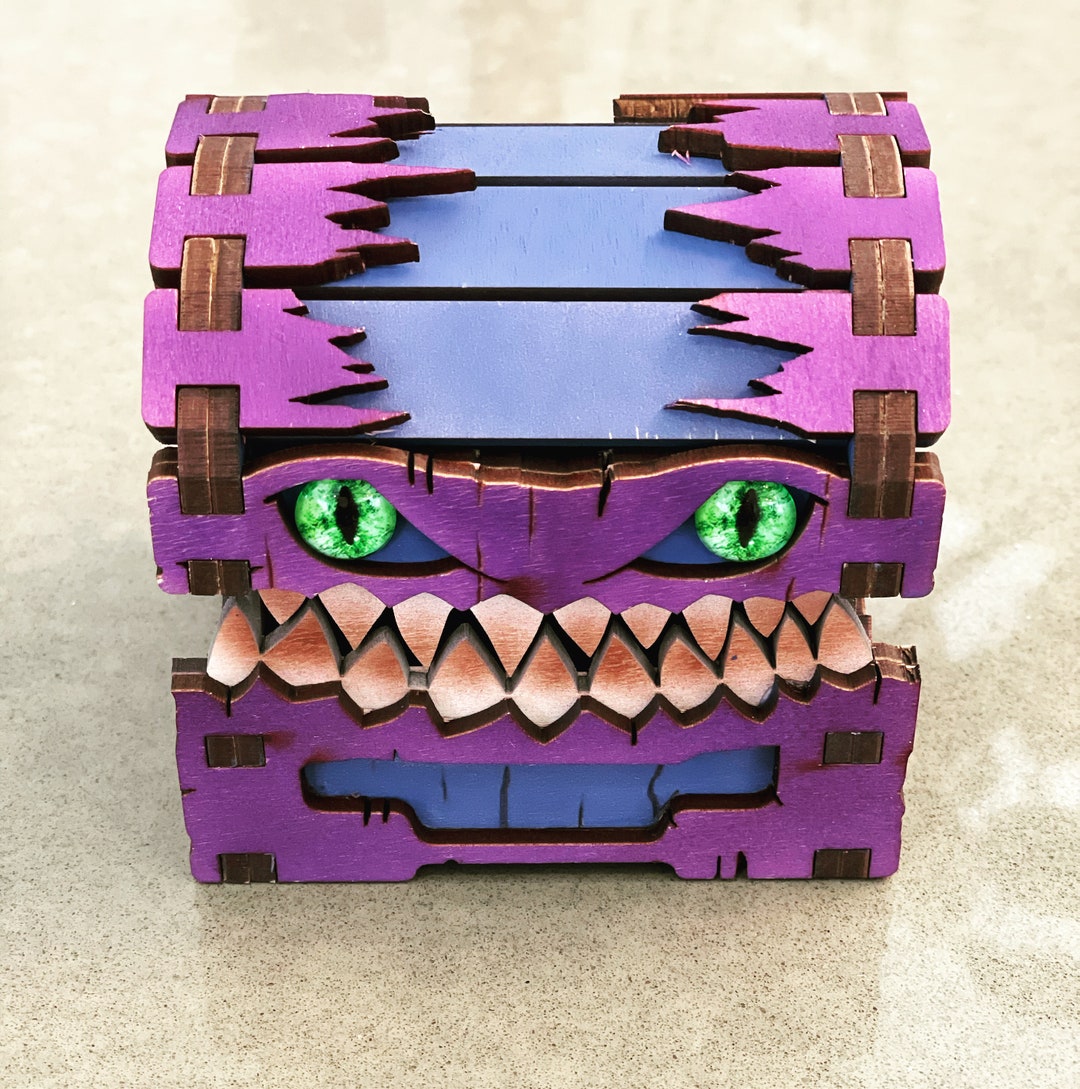 Wooden Mimic Treasure Chest- Dice Box- Dnd-gift-jewelry Box - Etsy