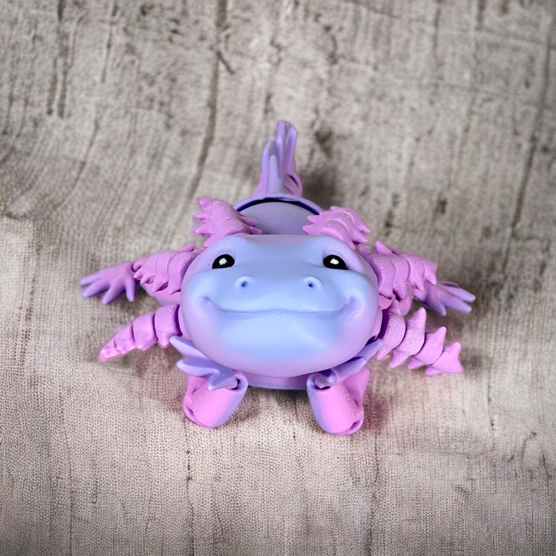 Cute Adult or Baby Smiling Axolotl With Moving Head Gills 3D Fidget ...
